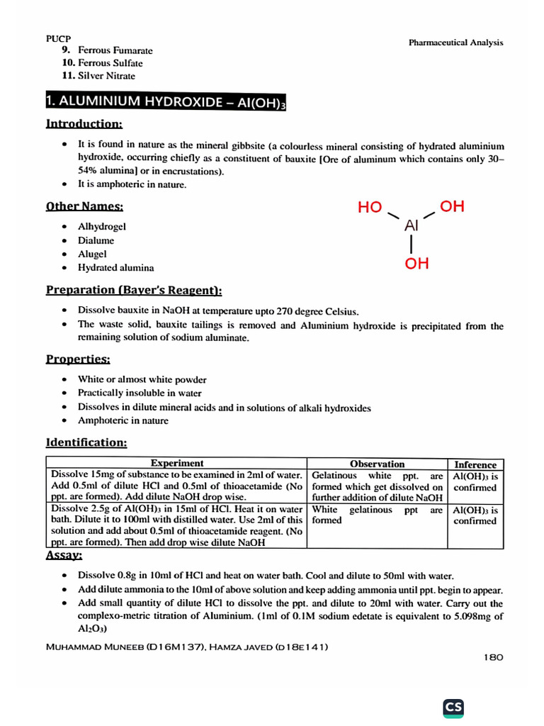 Inorganic Compounds 11 | PDF