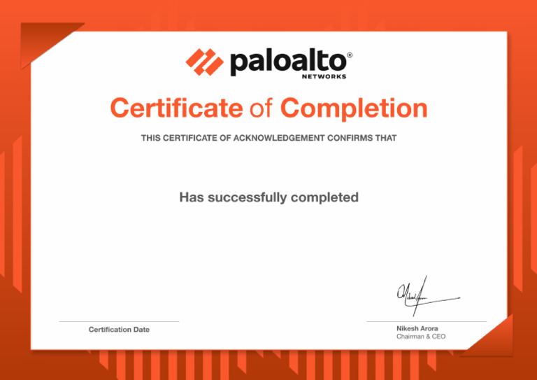 2283 - 3 - 475009 - 1751258777 - Palo Alto Networks Course Certificate of Completion | PDF