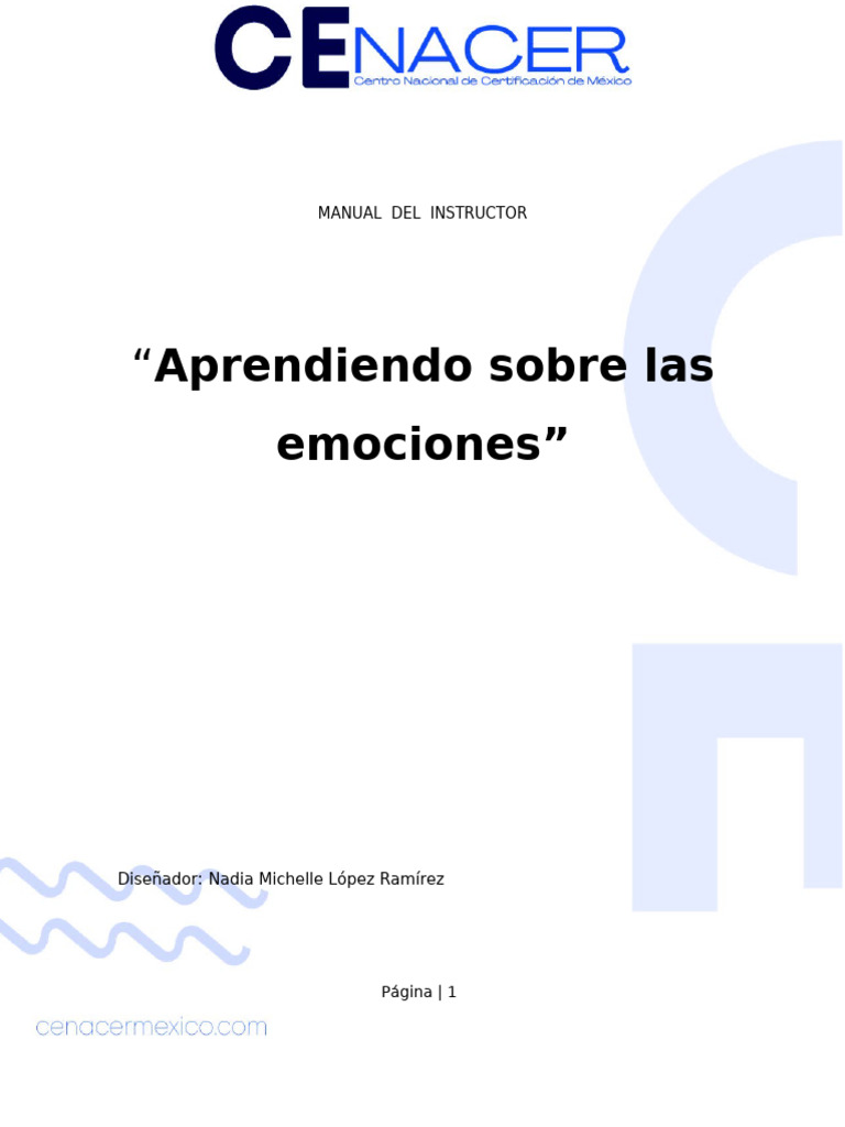 Manual Del Instructor | PDF | Las emociones | Sicología