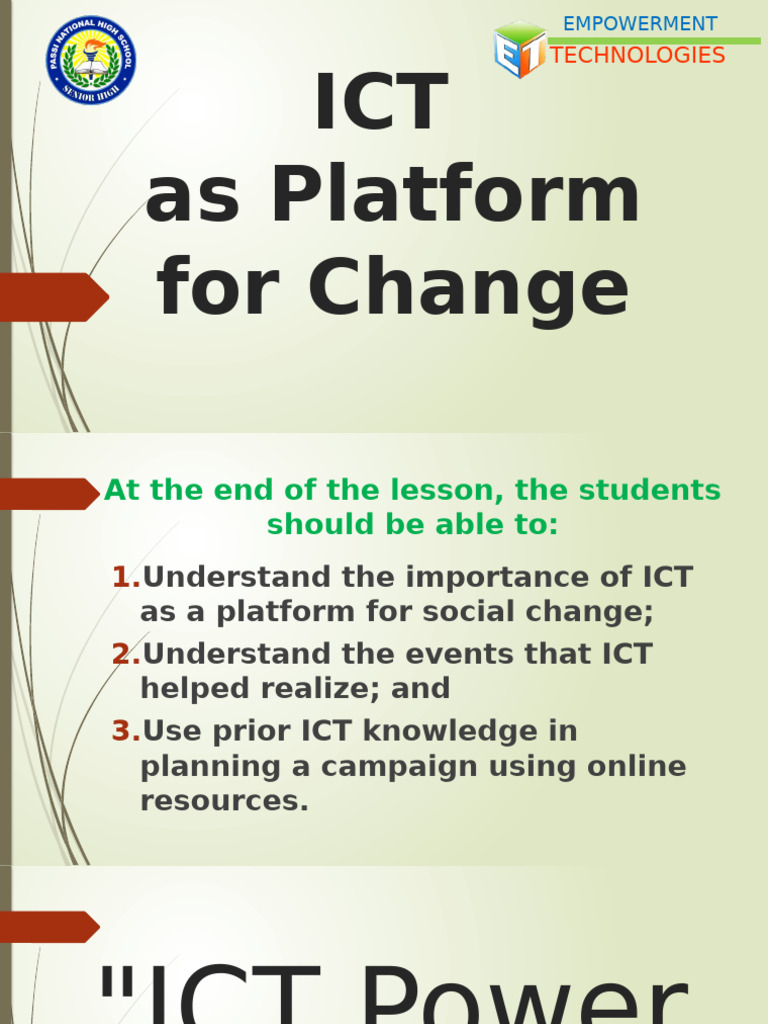 ICT As Platform For Change Edited | PDF | Educational Technology ...