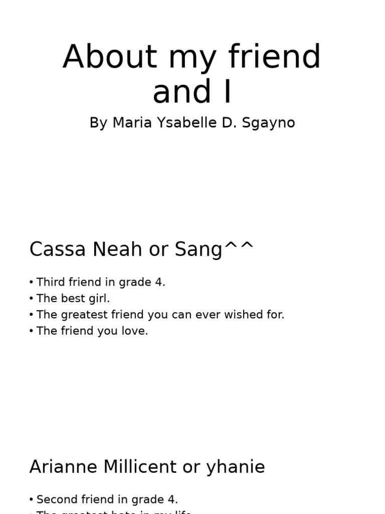About My Friend | PDF