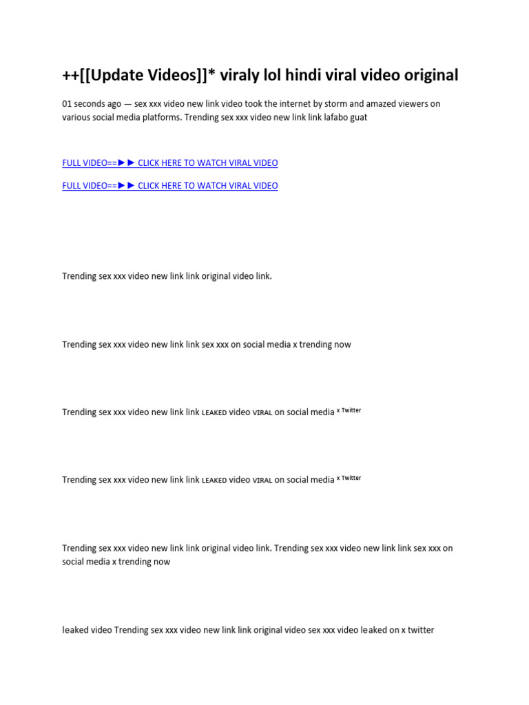 FULL 18+ Viraly Lol Hindi Viral Video Original | PDF | Mass Media ...