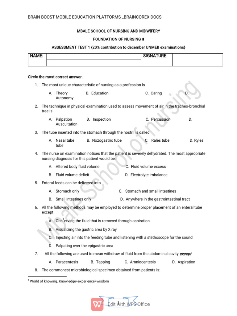 Foundation of Nursing 2 | PDF | Stomach | Gastroenterology