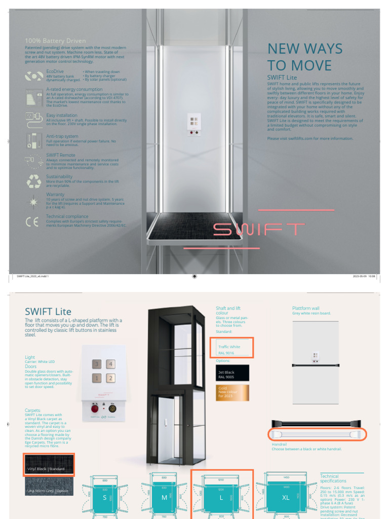 SWIFT Lite: Stylish Home Lifts | PDF | Elevator