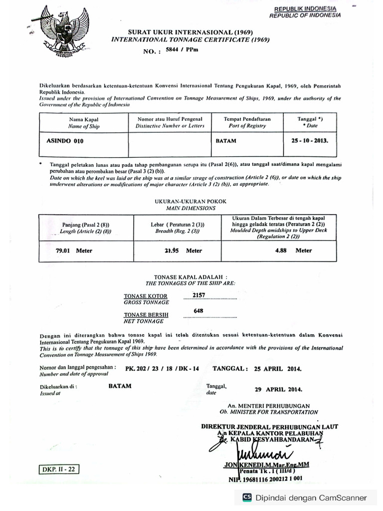 Surat Ukur Intrnasional Asindo 010 | PDF