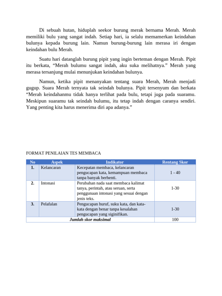 Tes Membaca | PDF
