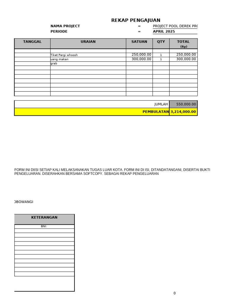 Form - Pengajuan 9 April 2025 | PDF