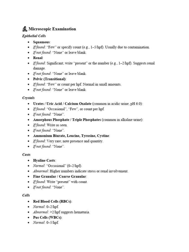 Urinalysis Interpretation | PDF