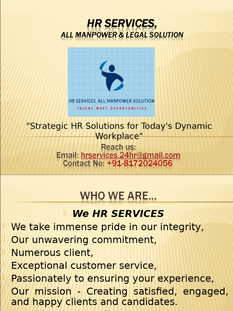 HR SERVICES All Manpower Solution | PDF