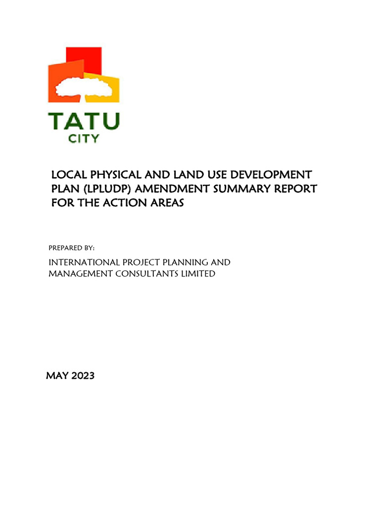 Tatu City Local Physical and Land Use Development Plan Action Area Summary | PDF | Economies