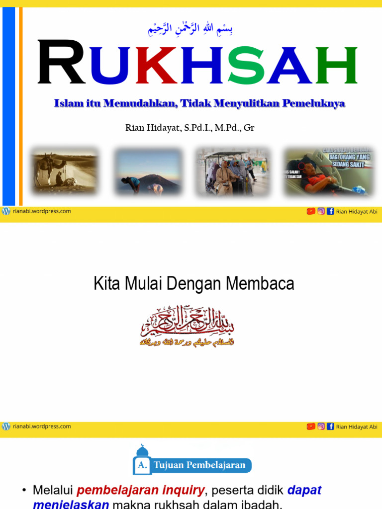 Rukhsah Kemudahan Dari Allah SWT Dalam Ibadah Kepada-Nya. Kurikulum ...