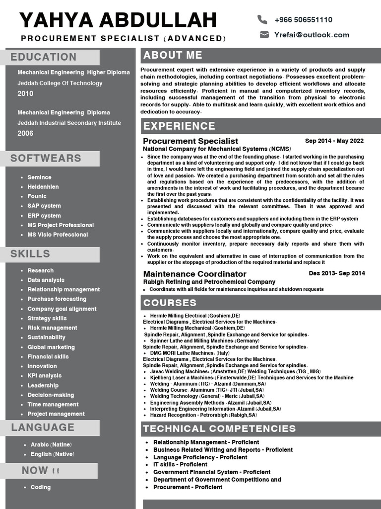 3 May 2025 Yahya CV Resume - 20250506 - 030802 - ٠٠٠٠ | PDF | Supply ...