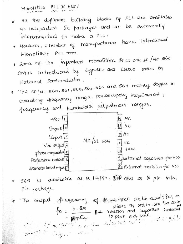 Monolithic PLL IC 565 | PDF