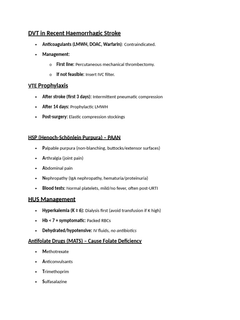DVT in Recent Haemorrhagic Stroke | PDF | Bleeding | Diseases And Disorders