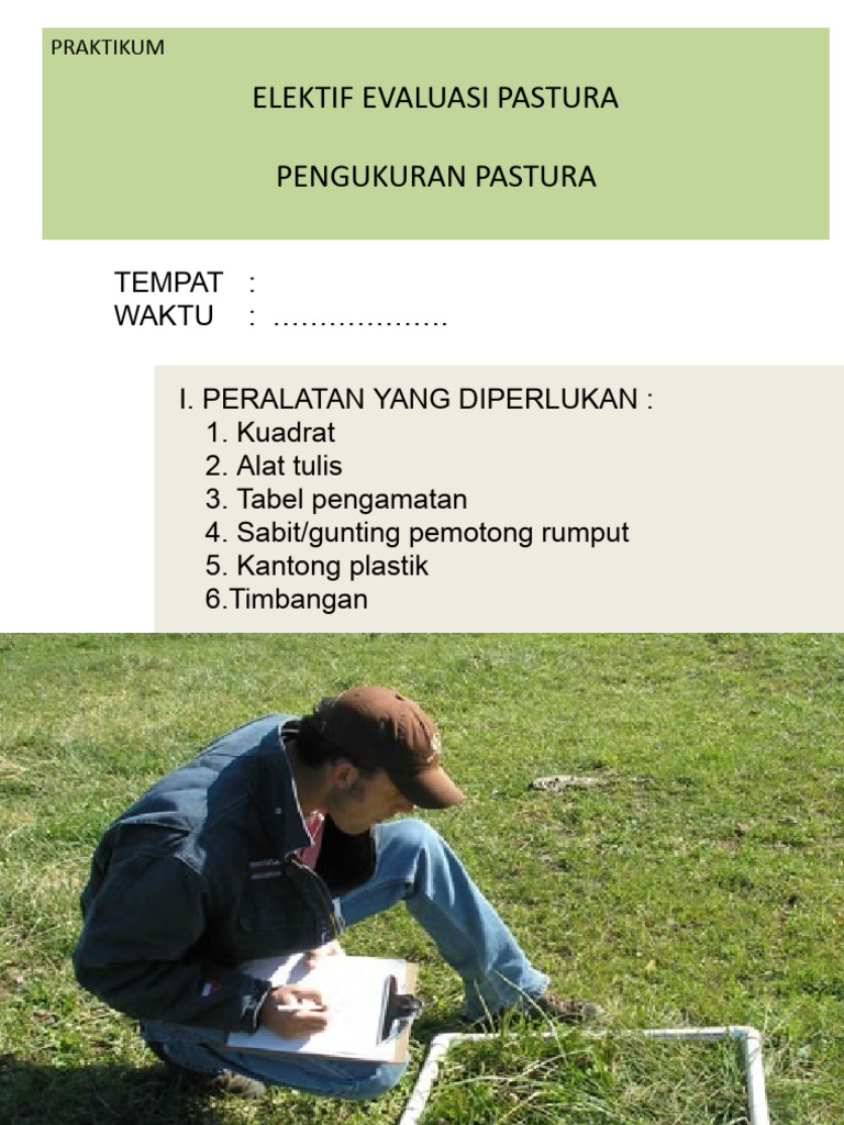 Praktikum Evaluasi Pastura dan Pengukuran | PDF