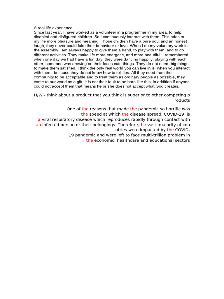 A Real Life Experience | PDF