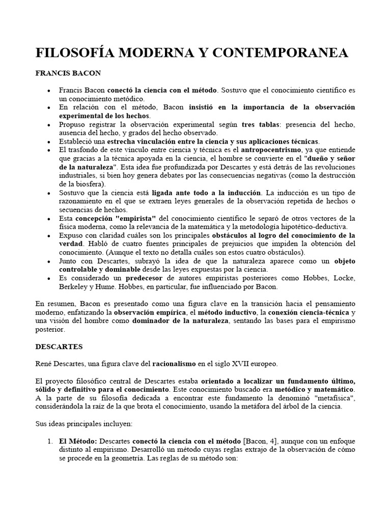 Filosofia Moderna y Contemporanea | PDF | Immanuel Kant | Empirismo