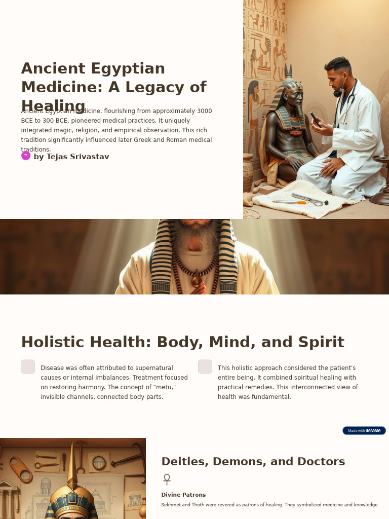 Ancient Egyptian Medicine A Legacy of Healing | PDF | Medicine | Surgery