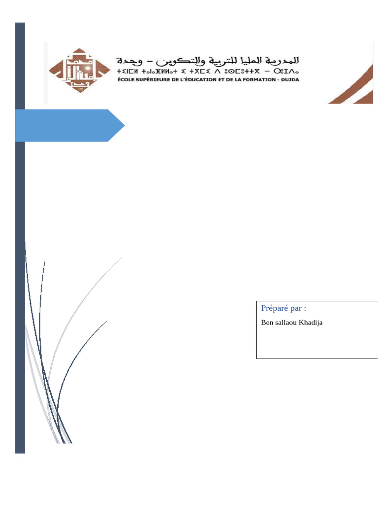 Rapport de stage à l'ESEFO Oujda | PDF | Pédagogie | Enseignants