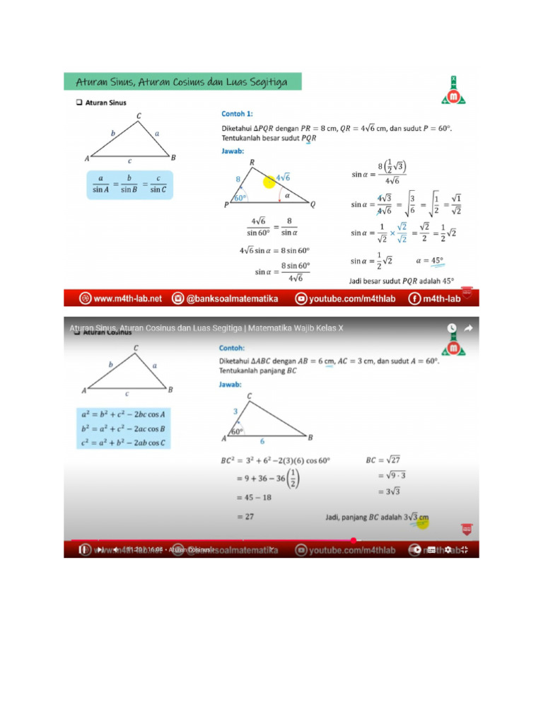 Aturan Sinus Dan Cosinus | PDF