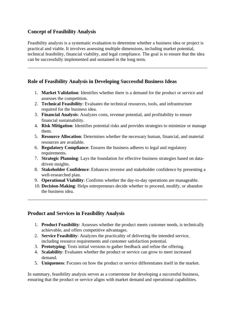 Concept of Feasibility Analysis | PDF