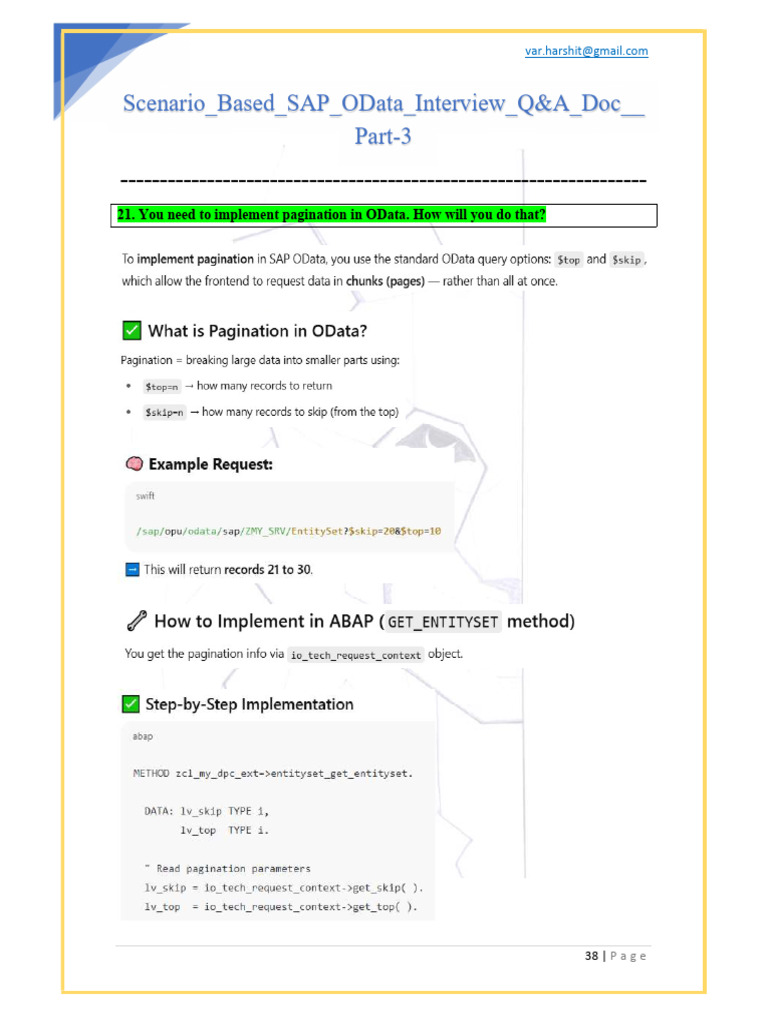Scenario Based SAP OData Interview Q&A Doc Part-3 | PDF | Computing ...
