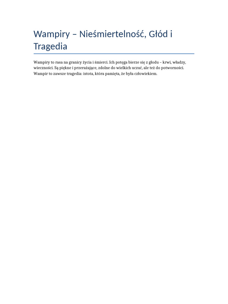 Wampiry Rozprawka | PDF