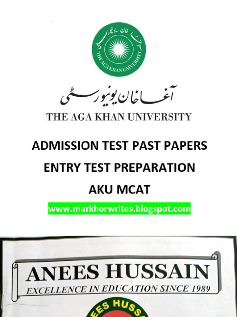 Aku MCAT Entry Test Past Papers | PDF