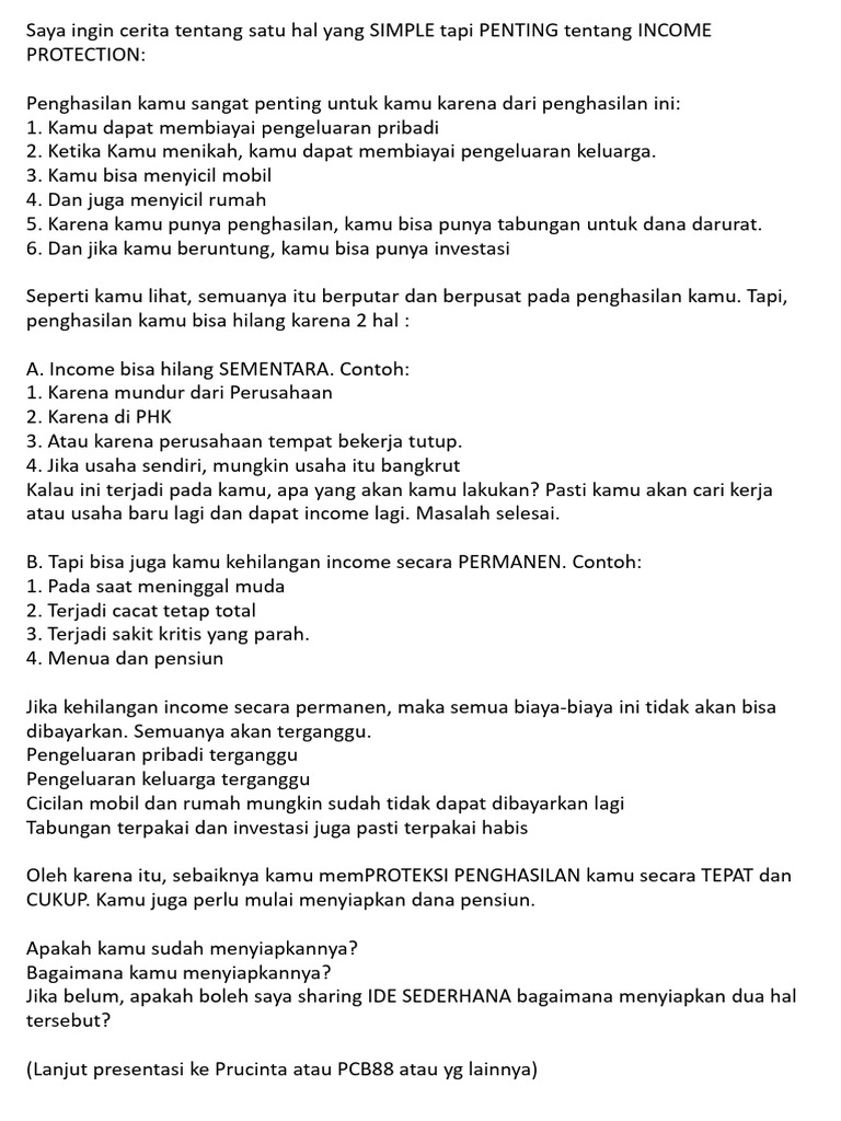 Skrip Income Protection | PDF