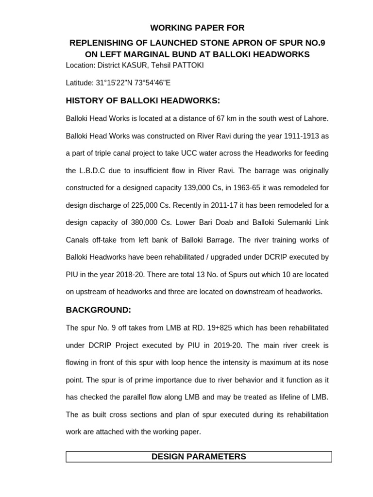 Working Paper For Spur No.9 Corrected | PDF | River | Flood