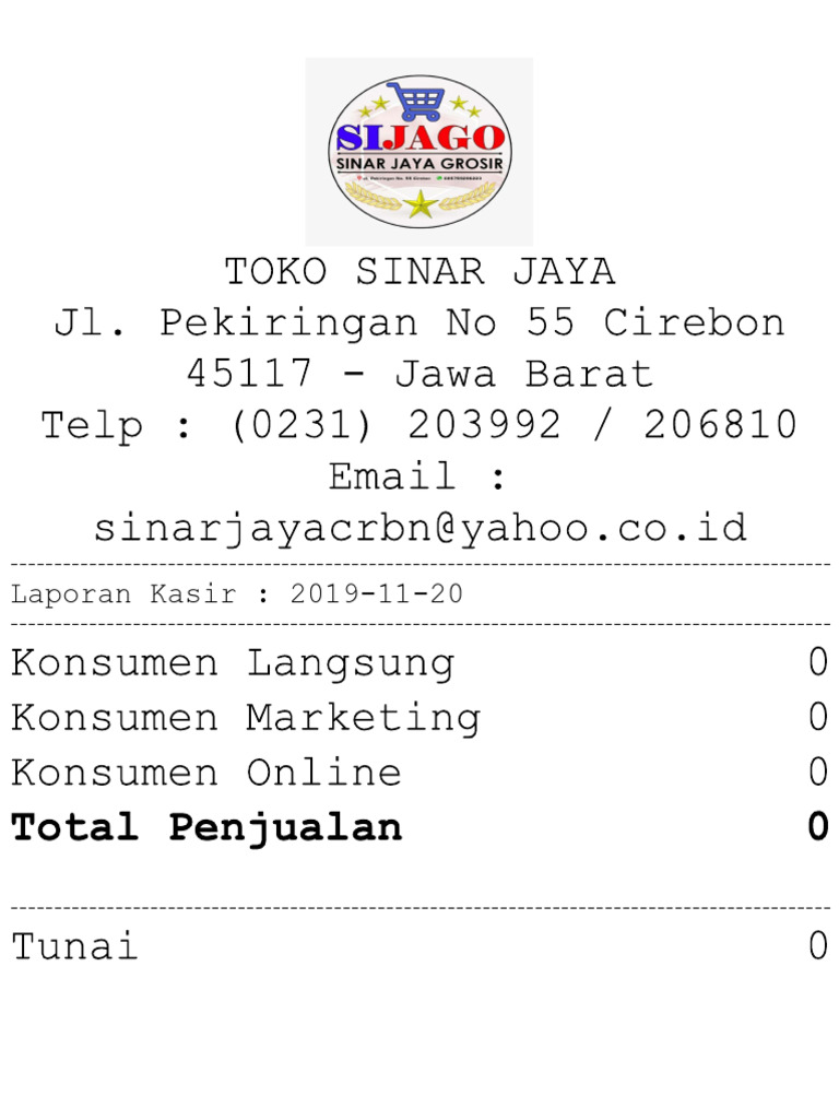 Contoh Nota Print Sinar Jaya | PDF