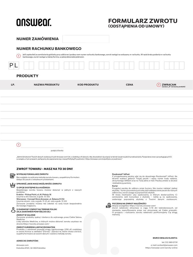 Refund Form | PDF