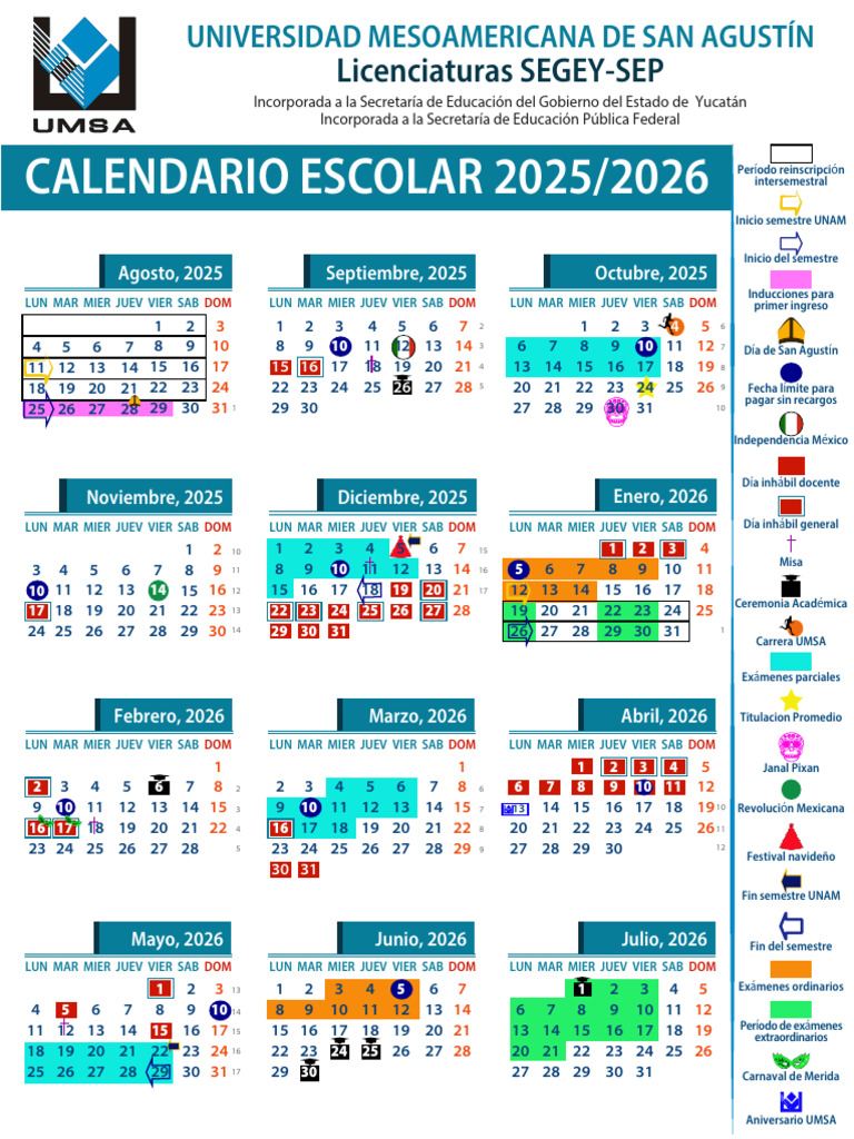 Calendario UMSA 2025-2026 | PDF