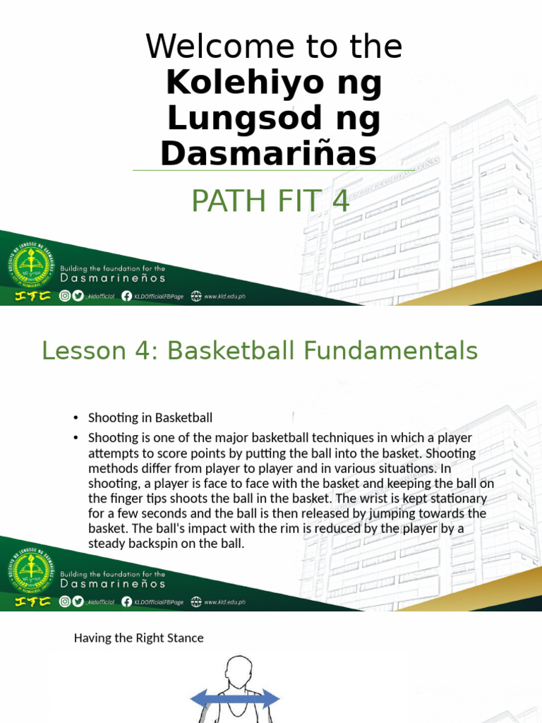 PE 4 Basktball LessonShooting | PDF | Hand