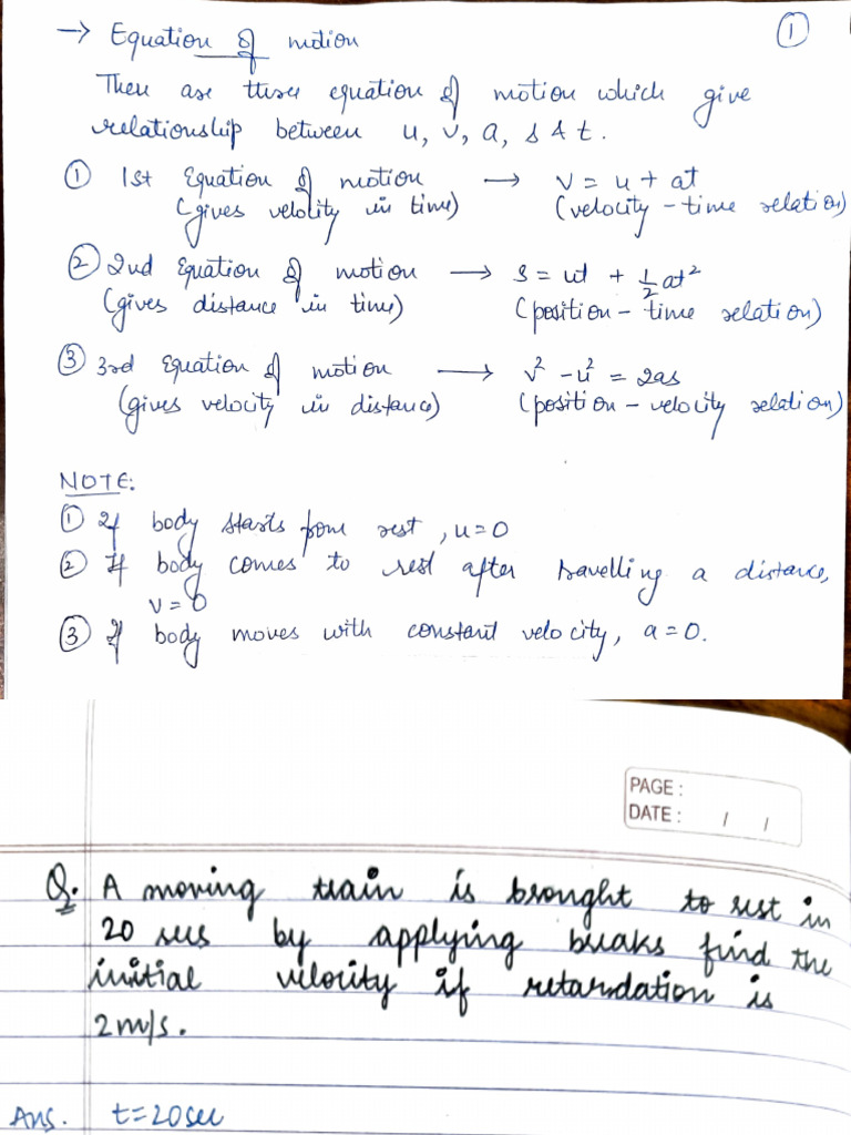 IX Motion Numericals | PDF