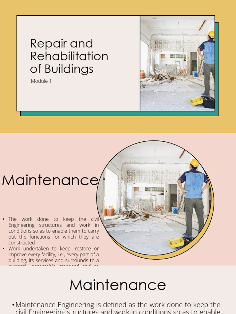 Repair and Rehabilitation of Buildings | PDF | Concrete | Masonry