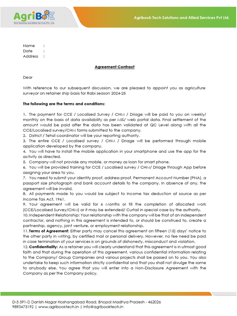 Contractual Emp Agreement | PDF | Private Law | Justice