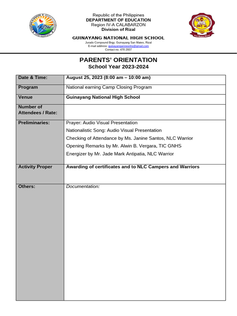 NLC Closing Programme Closing | PDF