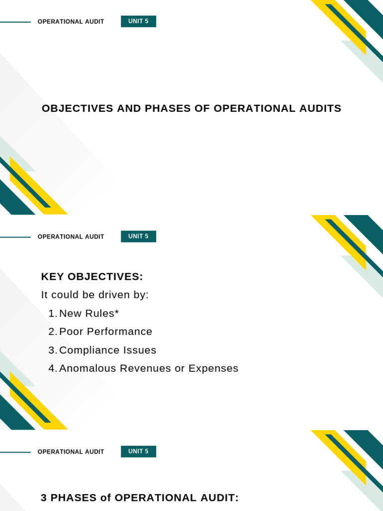Phases and Objectives of Operational Audits | PDF | Audit | Internal Audit
