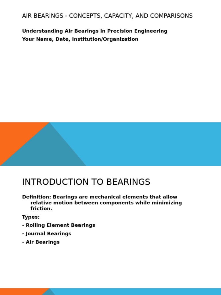 Air Bearings: Concepts and Capacity | PDF | Bearing (Mechanical) | Friction