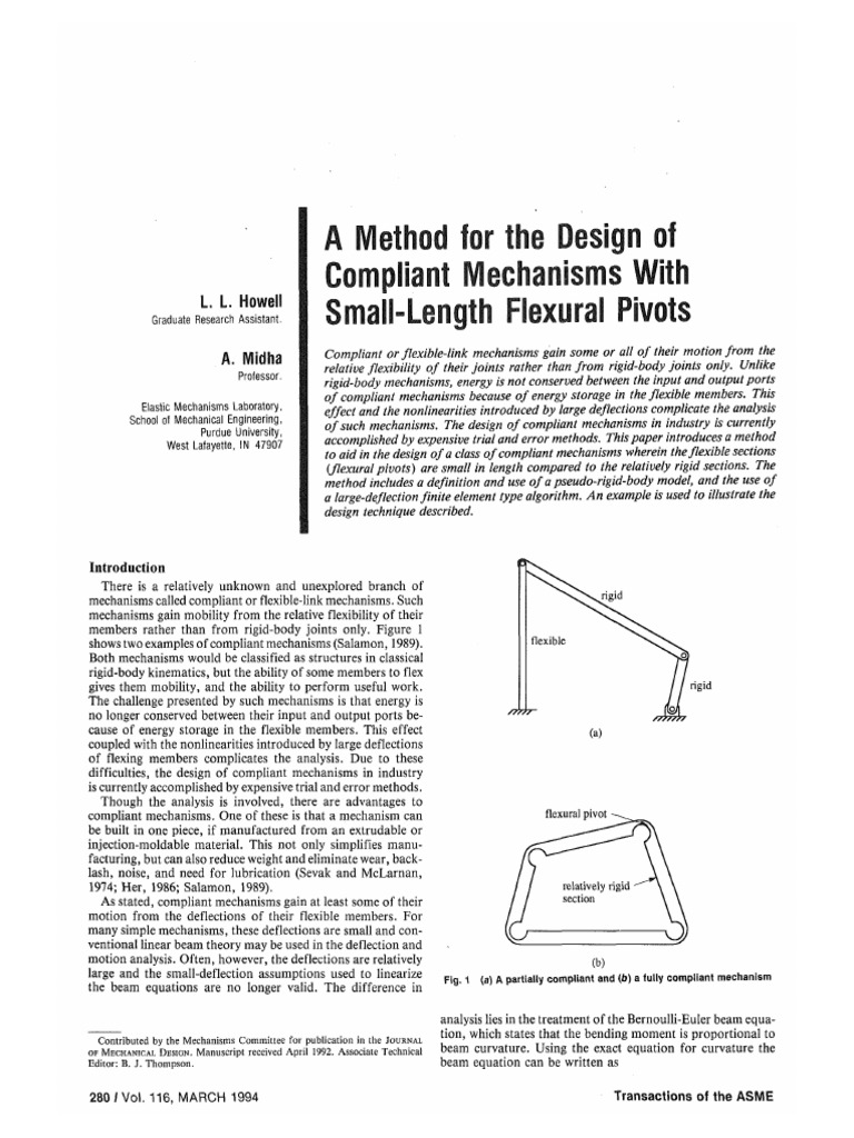 A Method For The Design of Compliant Mechanisms With Small-Length ...