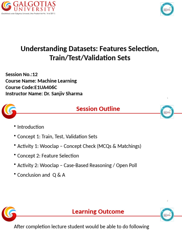 Datasets in Machine Learning: Splitting & Features | PDF | Cross ...