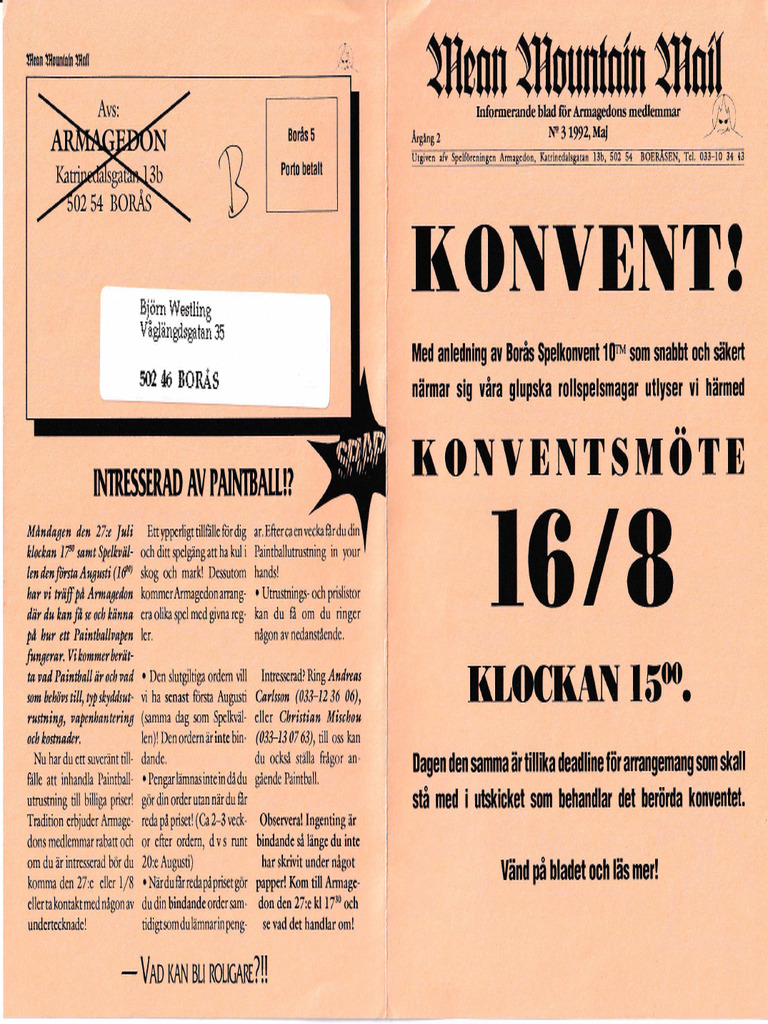 Mean Mountain Mail Nr.3 1992 | PDF