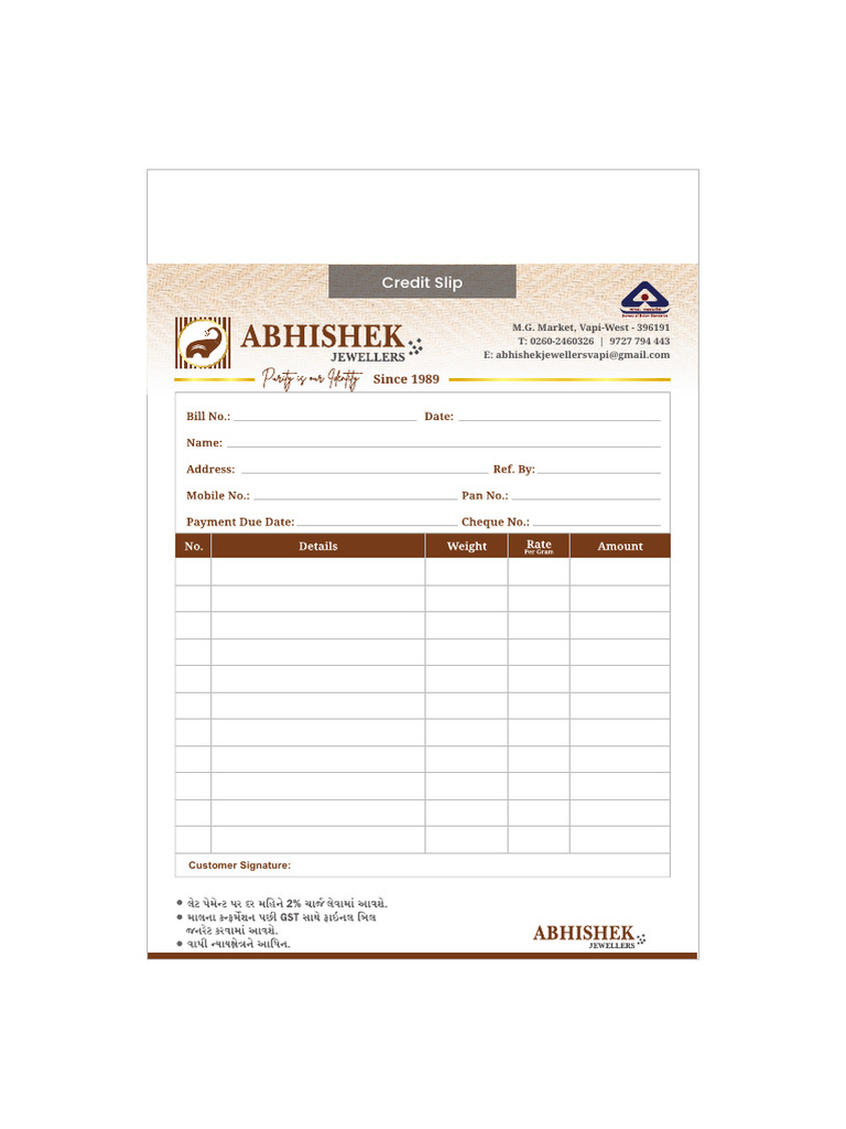 01 Credit Slip | PDF