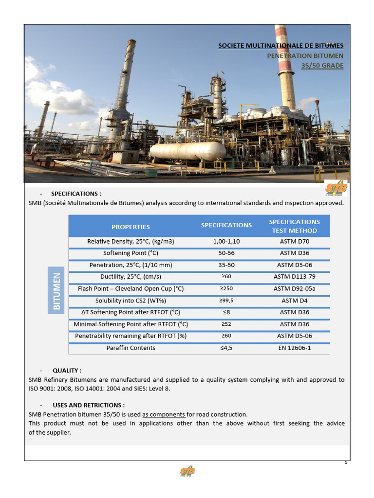 All Bitumen Specifications | PDF | Viscosity | Quality Management System