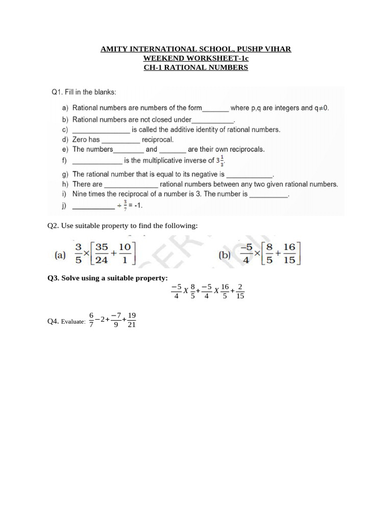 Rational Numbers - Wso | PDF