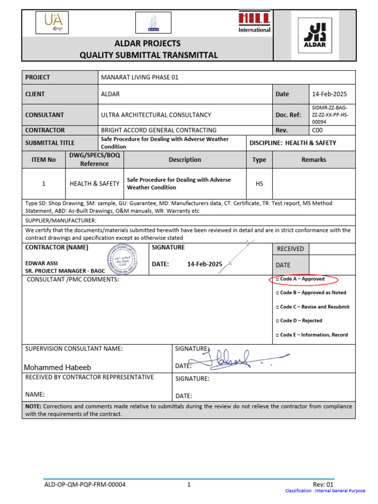 Adverse Weather Safety Procedures Guide | PDF | Occupational Safety And ...