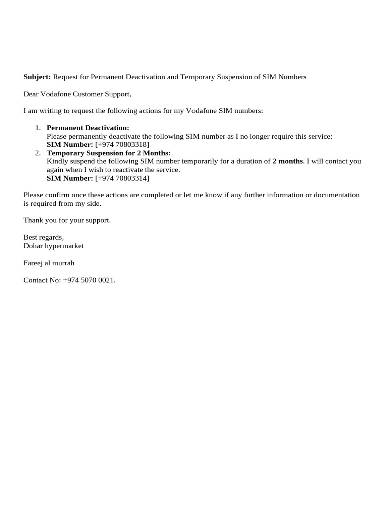 Sim Activation and Deactivation | PDF