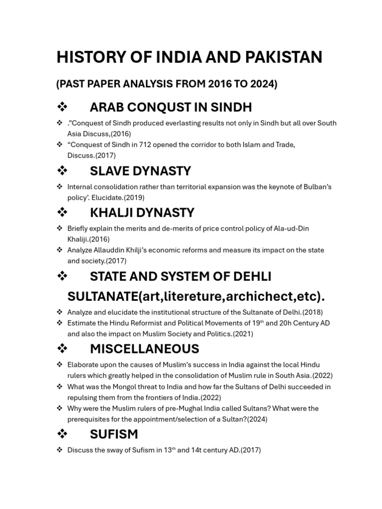 History of India and Pakistan | PDF | Mughal Empire | Pakistan