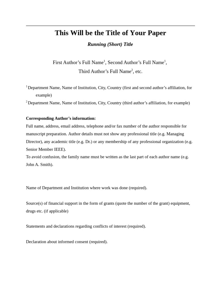 AJCR Manuscript Template | PDF | Citation | Abstract (Summary)